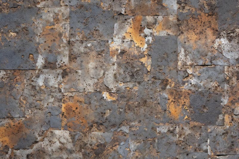 Background of Old Stone Wall Texture with Rust and Peeling Paint Stock ...