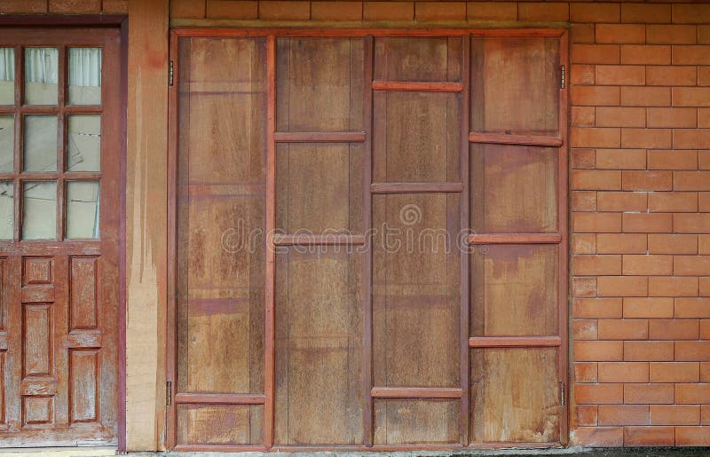 Background of an Old Thai Style Wood Wall Stock Photo - Image of ...
