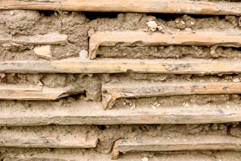 Background of Old Tiles with Cement Mortar, Close-up, Side View Stock ...