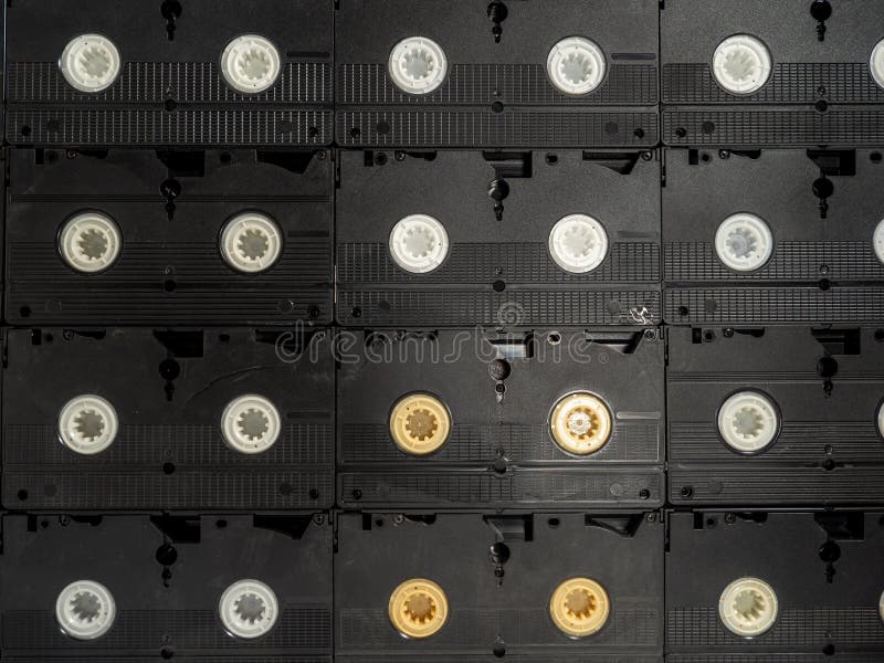 Background from Old VHS Cassettes. Retro Video Cassettes Stock Photo ...