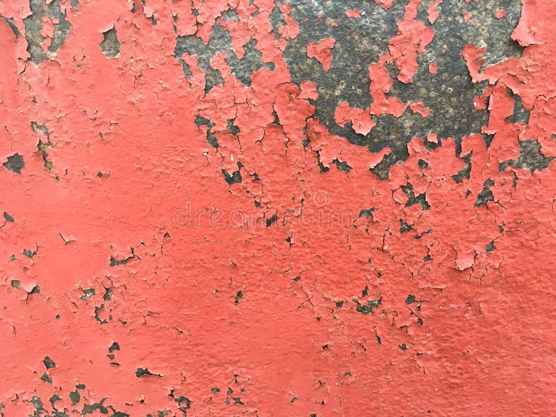 Background of an Old Wall Covered in Red Paint. Rusty Metal Surface ...