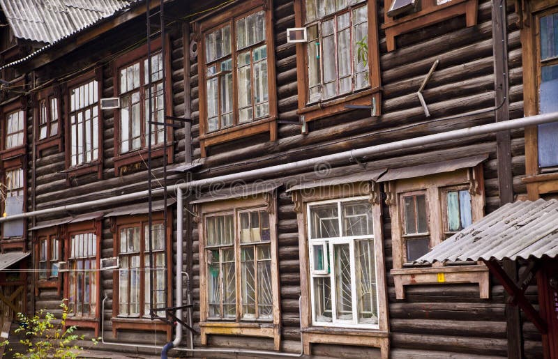 Background of Old Wooden House Stock Photo - Image of pane, background ...