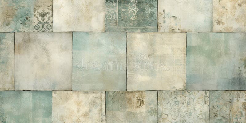 Background,old Worn Wall,patchwork Tiles with Decorative Ornate ...