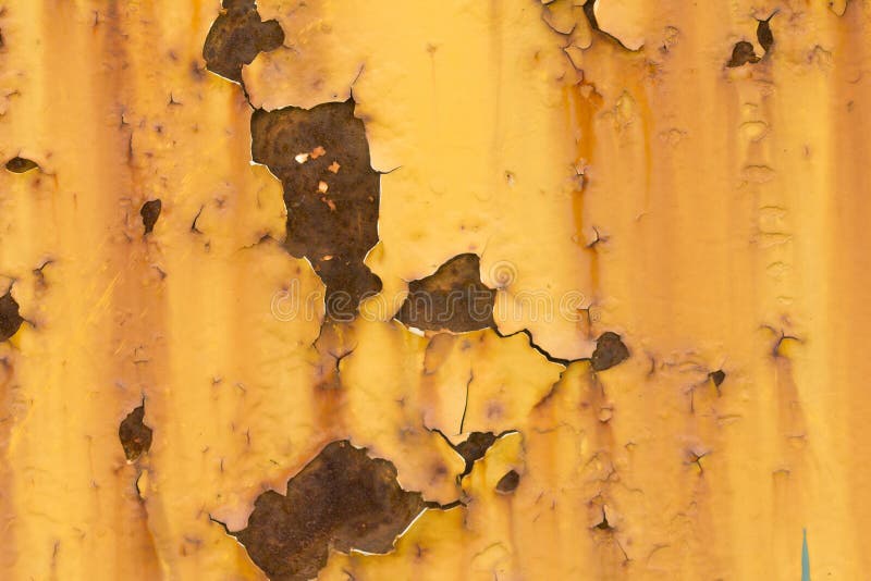 Background of Old Yellow Painted Wall. Rust and Peeling Paint Stock ...