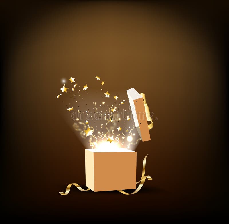 Open Red Box with Golden Bow on White Background. Isolated 3D ...