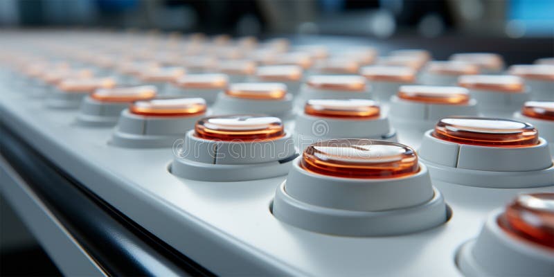 Background with Orange Buttons on the Panel. Stock Image - Image of ...