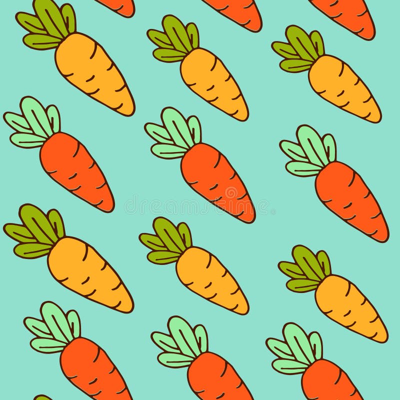 Background of Orange Carrots, Seamless Pattern, Vegetarian Stock Vector ...