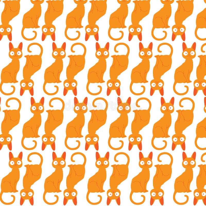 Background with Orange Cats. Funny Pattern Stock Vector - Illustration ...