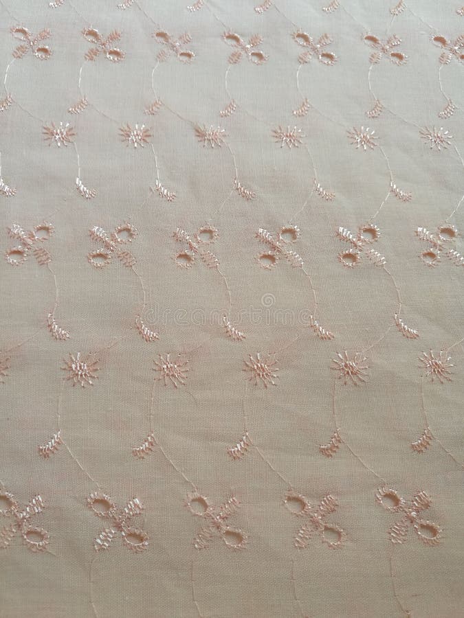 Floral Cotton Lace Fabric Texture Background Stock Photo - Image of ...