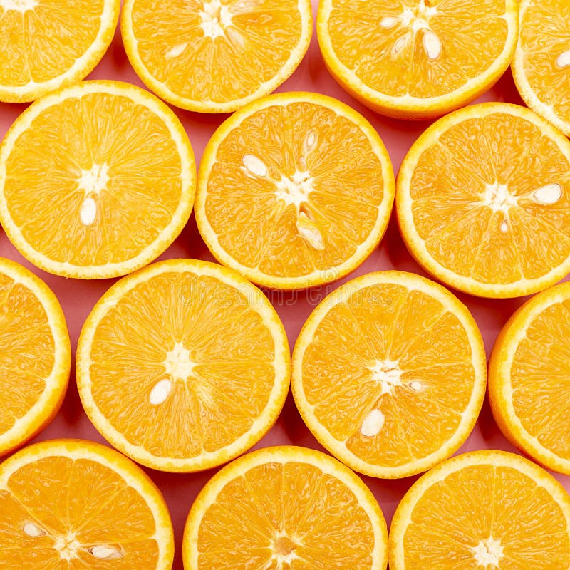 Background of Orange Juicy Oranges Divided in Half Stock Image - Image ...