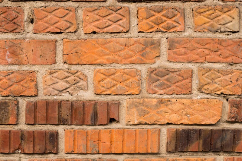 Background - Orange Old Brick Wall Stock Photo - Image of background ...