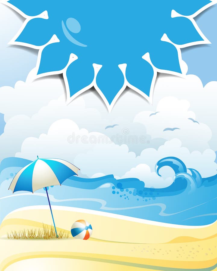 Background Over Summer Beach Stock Vector - Illustration of sunny ...