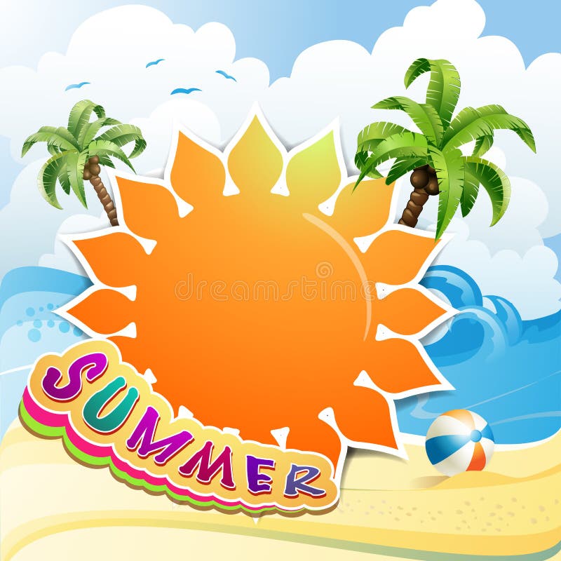 Background Over Summer Beach Stock Vector - Illustration of outdoors ...