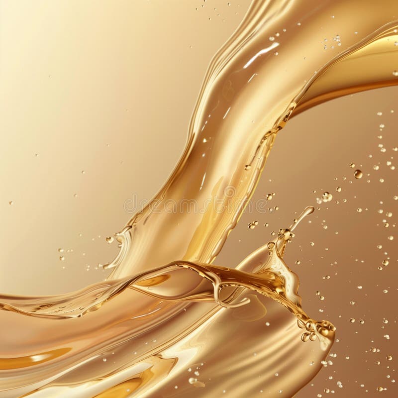 A Background with Overflowing Gold Water. Close View Stock Image ...