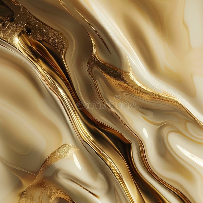 A Background with Overflowing Gold Water. Close View Stock Photo ...