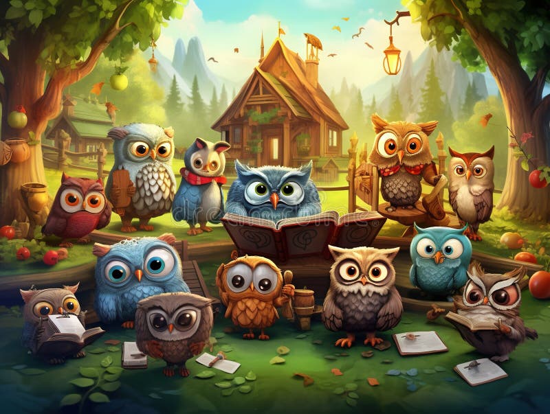 Background with Owl School Made with Generative AI Illustration Stock ...