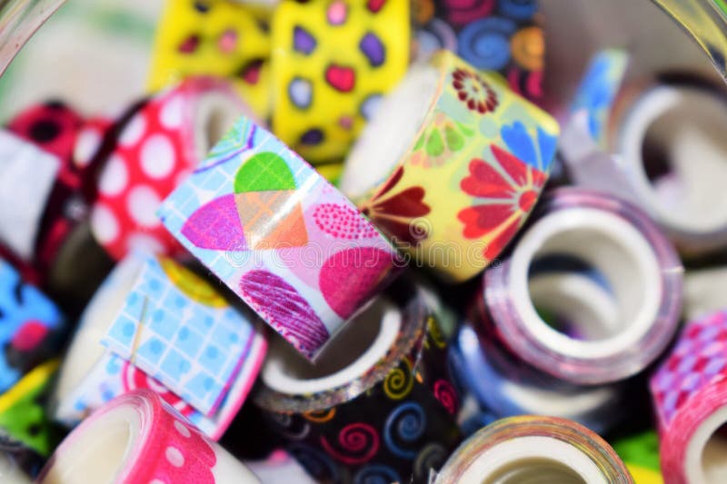 Background of Packing Tapes with a Pattern Stock Image - Image of gifts ...