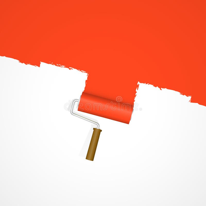 Background Paint Roller - Repainting Red Stock Vector - Illustration of ...