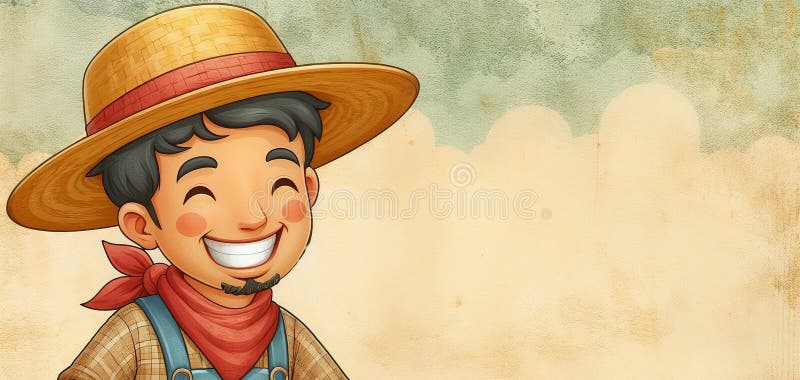 Background with Palce for Text and Young Farmer . AI Stock Illustration ...
