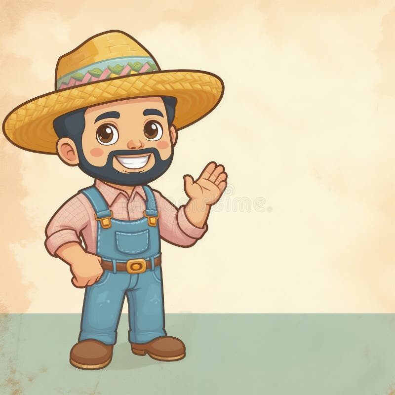 Background with Palce for Text and Young Farmer . AI Stock Illustration ...