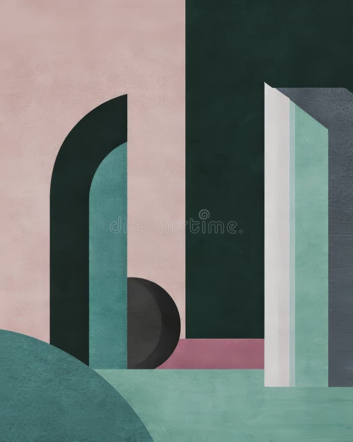 The Background is Pale Green with Minimal Abstract Graphics Stock Image ...