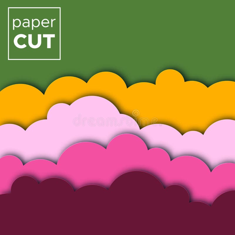Background with Paper Cut Shapes Stock Vector - Illustration of paper ...