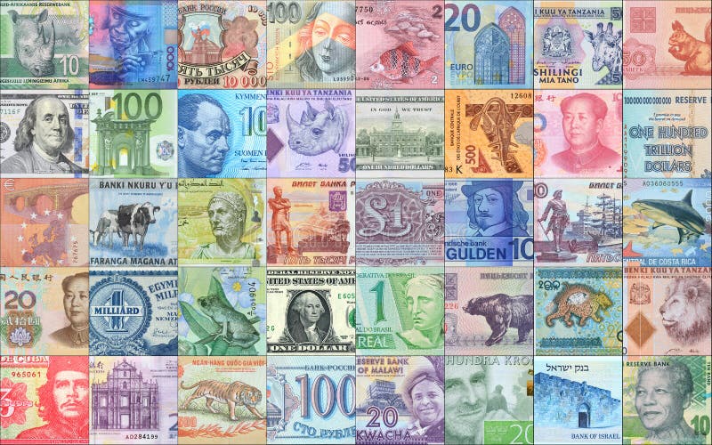 Background from Paper Money of Different Countries Stock Image - Image ...