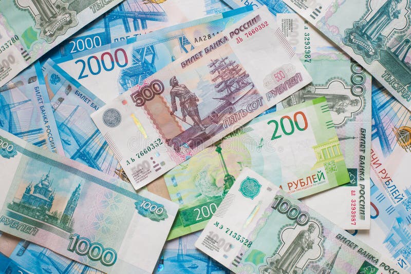 Background of Paper Russian Money. Stock Image - Image of savings ...