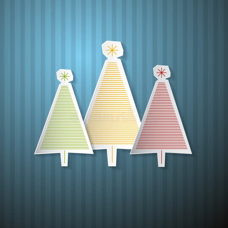 Background with Paper Trees Stock Vector - Illustration of ribbon ...