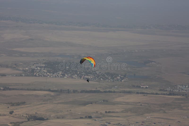 Paraglider flight. stock image. Image of wild, autumn - 159398785