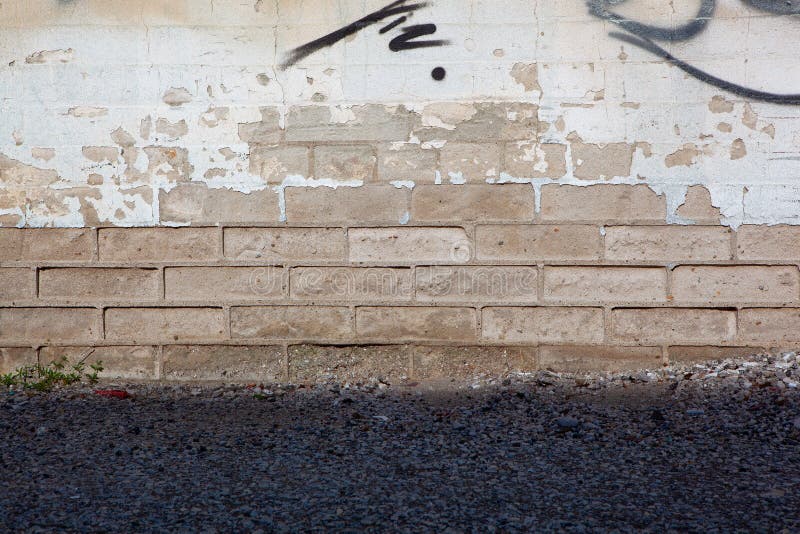 Background of Partial Painted White Brick Wall with Peeling Texture ...