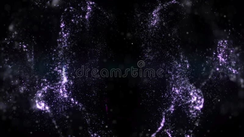 Background with the Movement of White Particles on a Blue Background ...