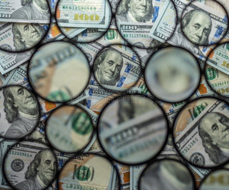 Background from Parts of Dollar Bills in Round Sectors of Different ...