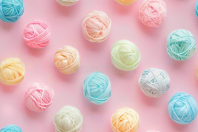 Background from Pastel Colored Yarn. Materials for for Knitting Stock ...