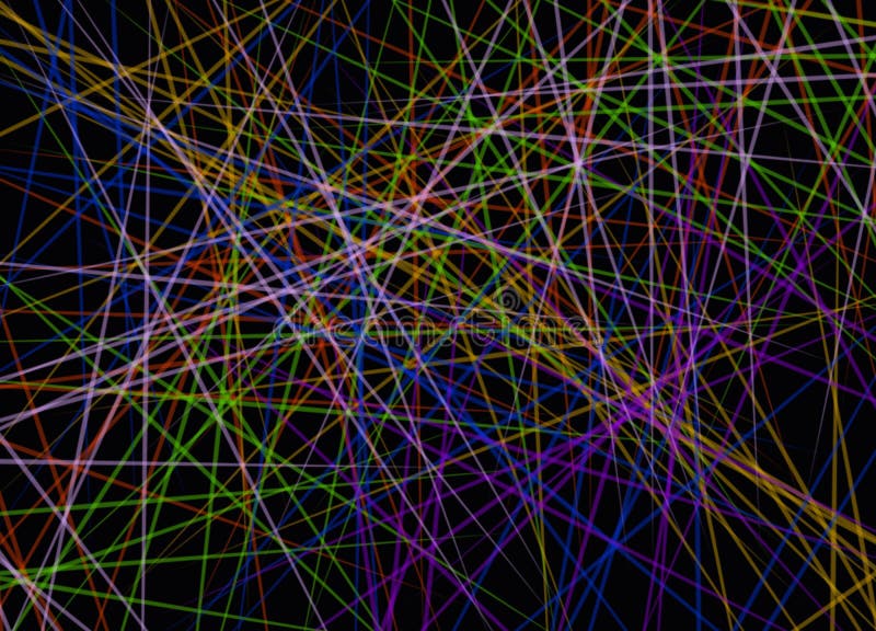 Horizontal Crossing of Multi Colors Lines on Black Background Stock ...