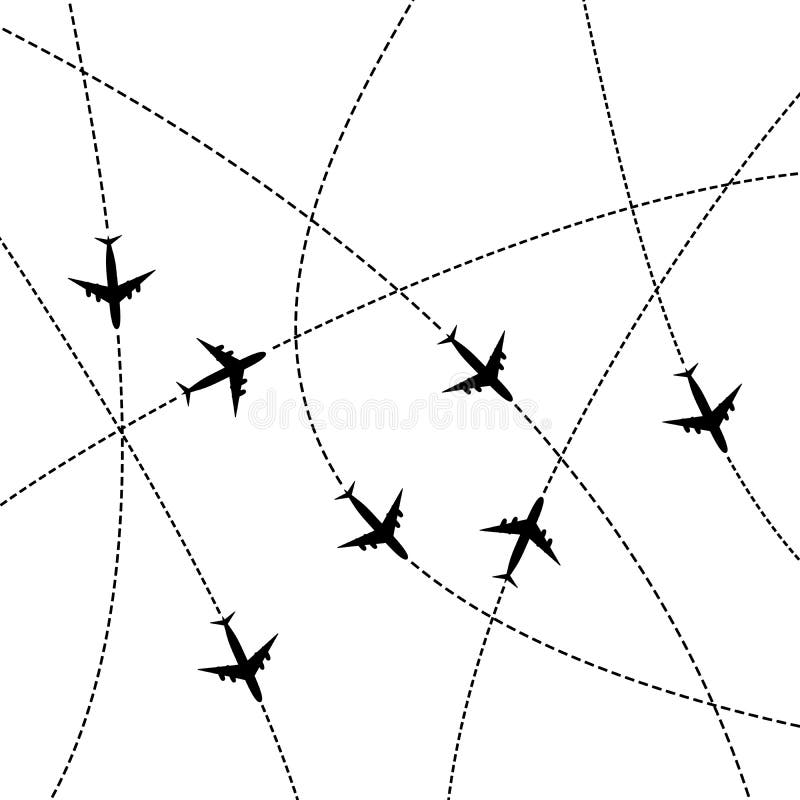 Airplane Routes stock vector. Illustration of plan, airplane - 18499186