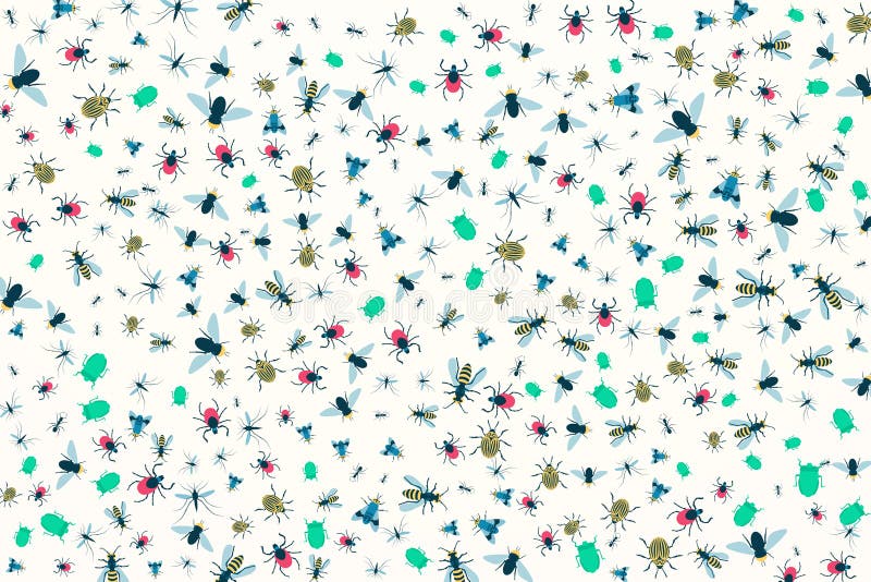 Background Pattern from Colorful Insects. Vector Illustration Stock ...