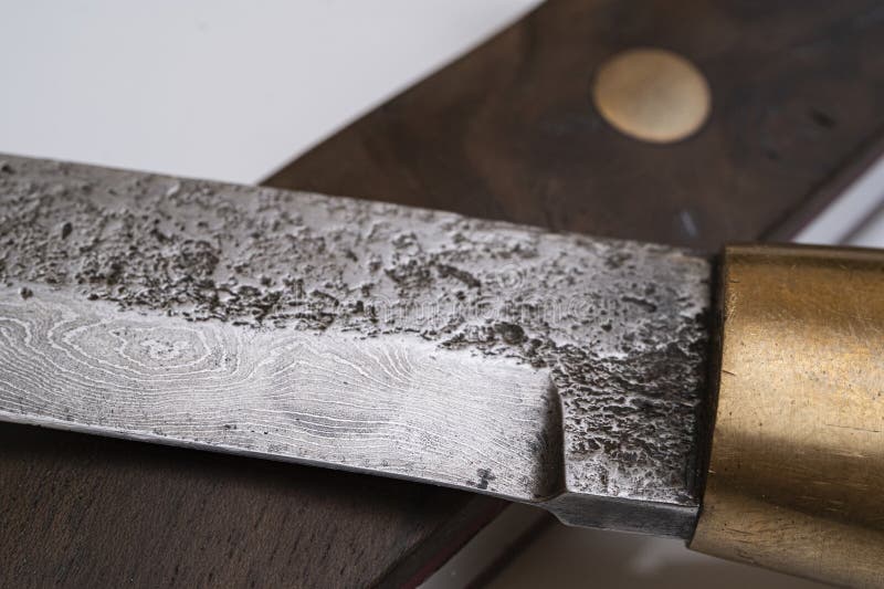 Background with a Pattern of Damascus Steel. Macro Shot of ...