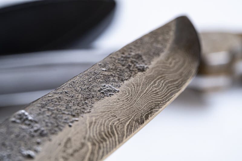 Background with a Pattern of Damascus Steel. Macro Shot of ...
