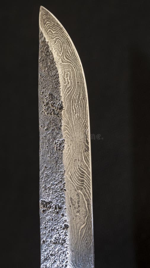 Background with a Pattern of Damascus Steel. Macro Shot of Damascus ...