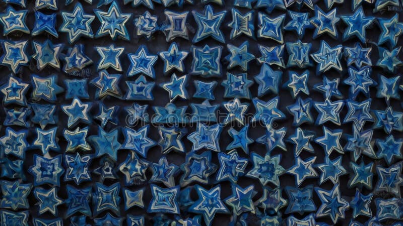 Background Pattern of Different Blue Stars Stock Photo - Image of ...