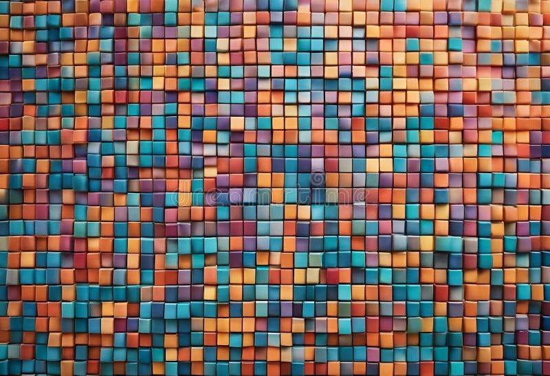 A Naturally Striking Abstract Art and Colorful Mosaic Tile Design Stock ...