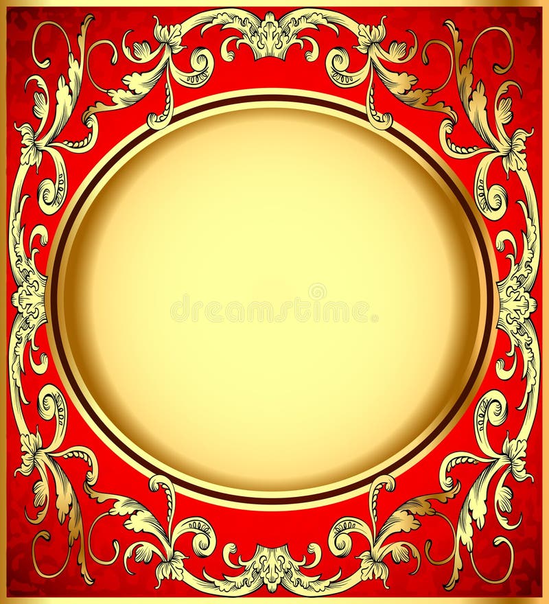 Background Pattern Gold on Red Background Stock Vector - Illustration ...