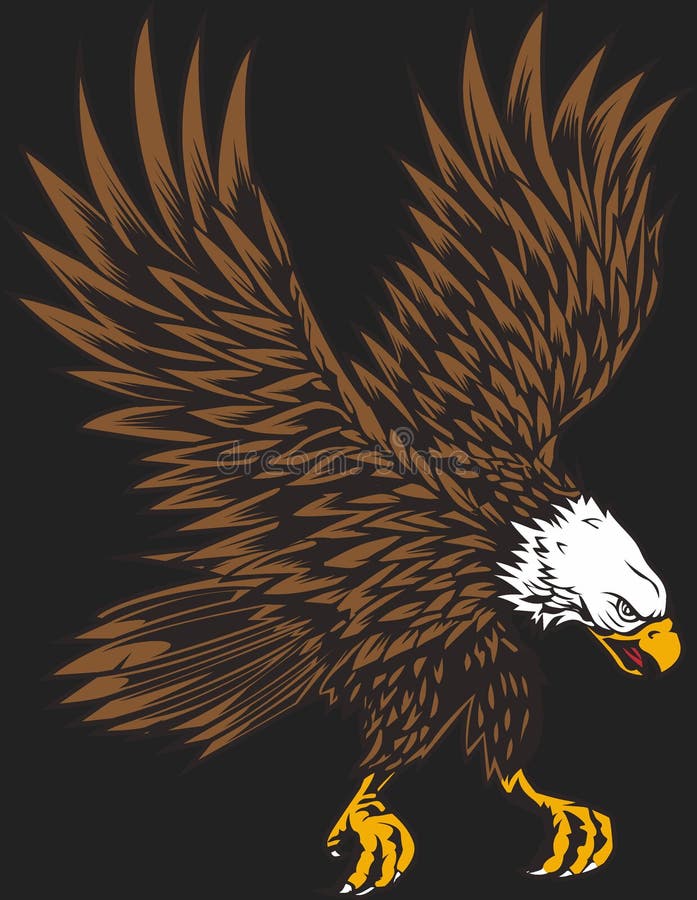 Angry Falcon with Ribbon Vector Illustartion Stock Vector ...