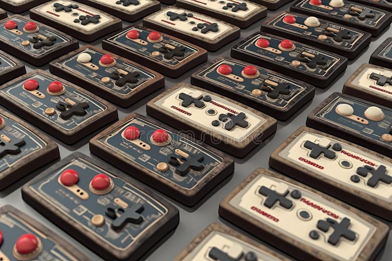 Background Pattern Made Vintage Old School Gzme Controllers High ...