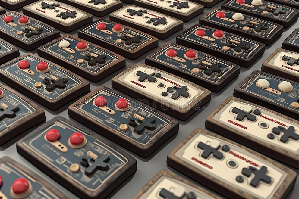Background Pattern Made Vintage Old School Gzme Controllers High ...