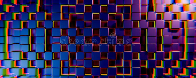 Background, Pattern of Multicolored Squares with 3D Effect. Colors ...