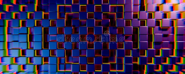 Background, Pattern of Multicolored Squares with 3D Effect. Colors ...