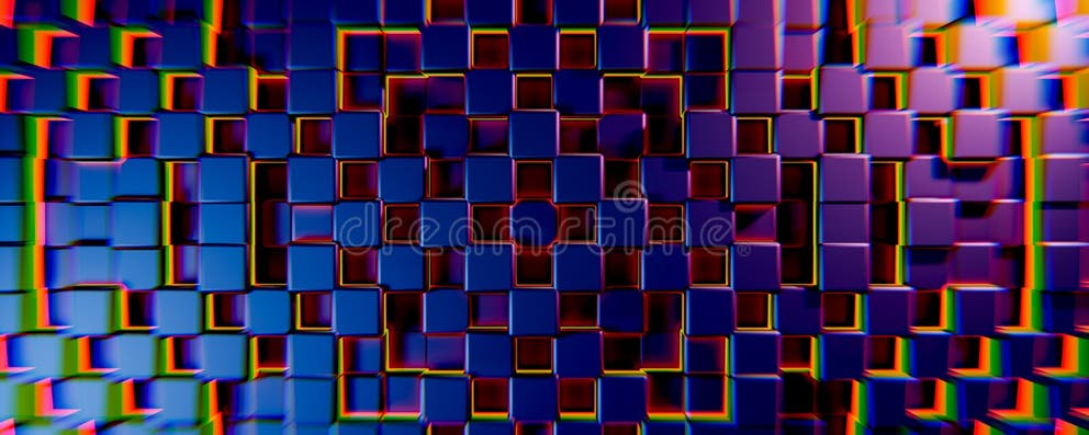 Background, Pattern of Multicolored Squares with 3D Effect. Colors ...