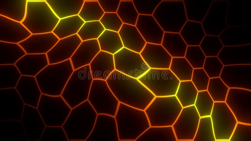 Background with Pattern of Neon Hexagons. Motion. Neon Lines in Moving ...